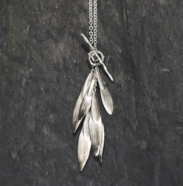 Ash Key Double Necklace - Silver Nature Jewellery – Sally Wilcox